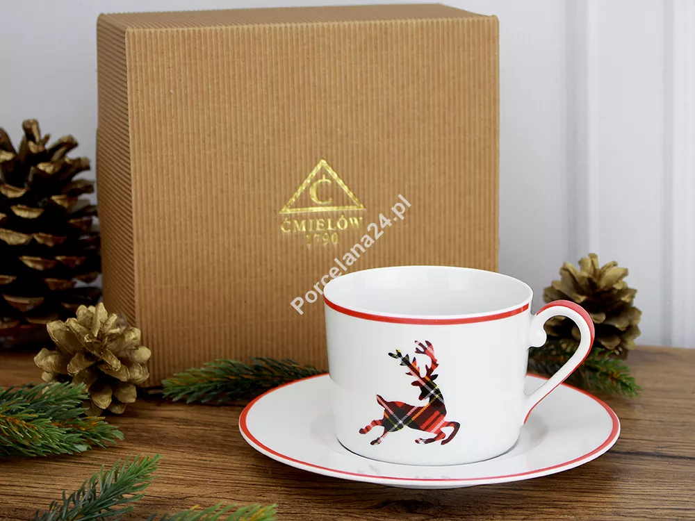 Filiżanka ze spodkiem 0,25 L / 15,7 cm Ćmielów - Jenny Renifer G437 ...