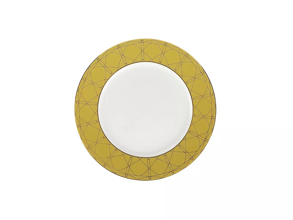 Talerz deserowy 21 cm Ćmielów - Jenny Solaris Gold - Sklep Porcelana24.pl