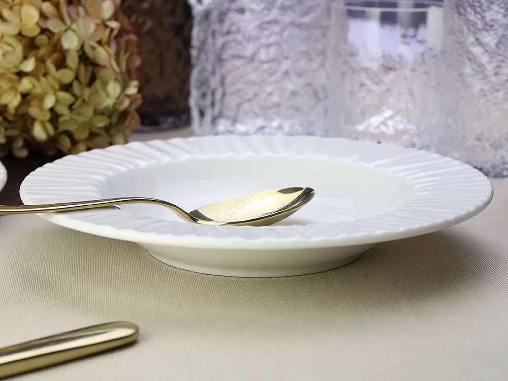 Talerz gęboki 23 cm Bon Bistro - Vista White - Sklep Porcelana24.pl