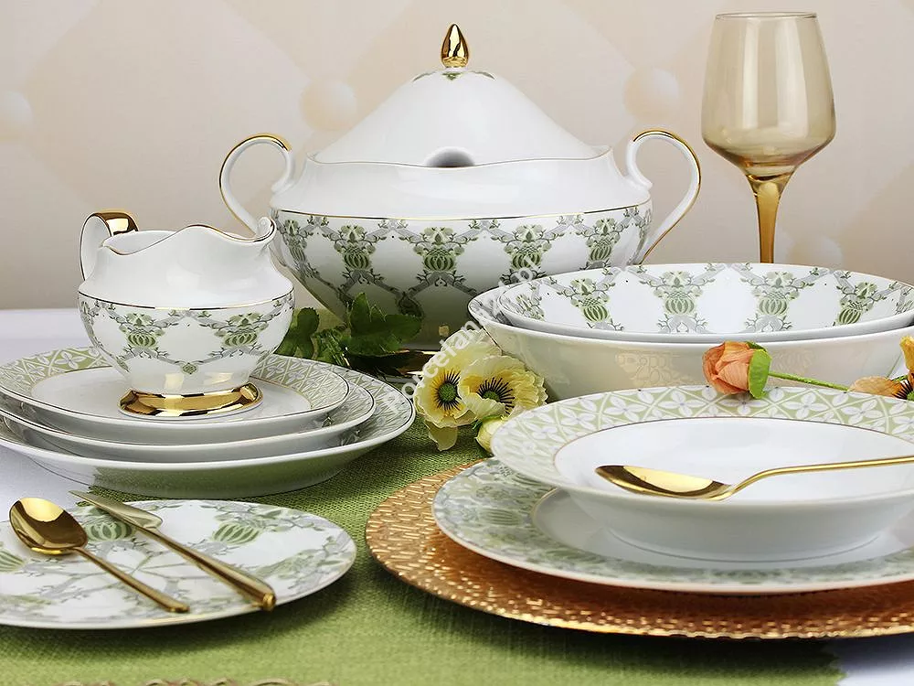 Serwis obiadowy na 12 osób (43 el.) Ćmielów - Astra G904 Meander